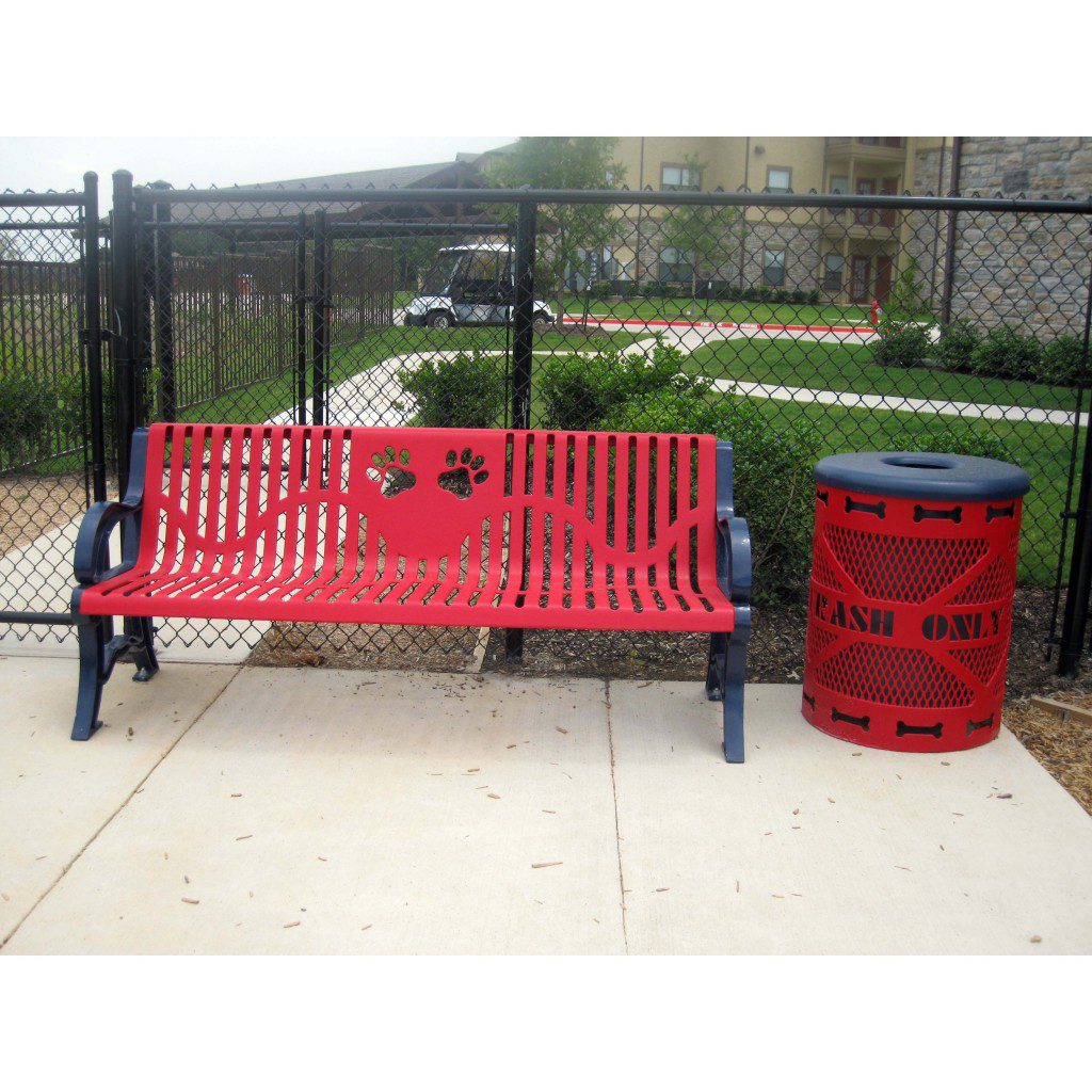 Deluxe Dog Paw Bench | Patio Options